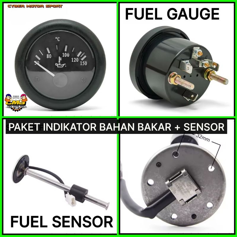 Jual Fuel meter plus sensor mobil universal. indikator meteran bahan ...