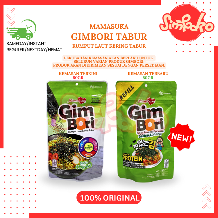 Jual SIMBAKO - MamaSuka GIMBORI Nori Tabur Pouch 60gr Seaweed Rumput ...