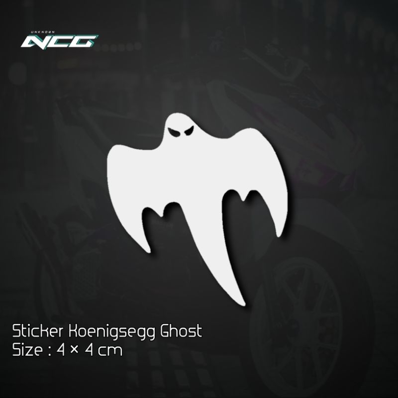 Jual Sticker Ghost Koenigsegg Stiker Hantu Logo Mobil | Shopee Indonesia