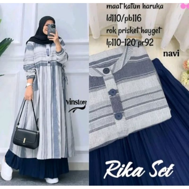 Jual SETELAN WANITA RIKA SET KATUN HARUKA BUSUI ROK PLISKET | Shopee Indonesia