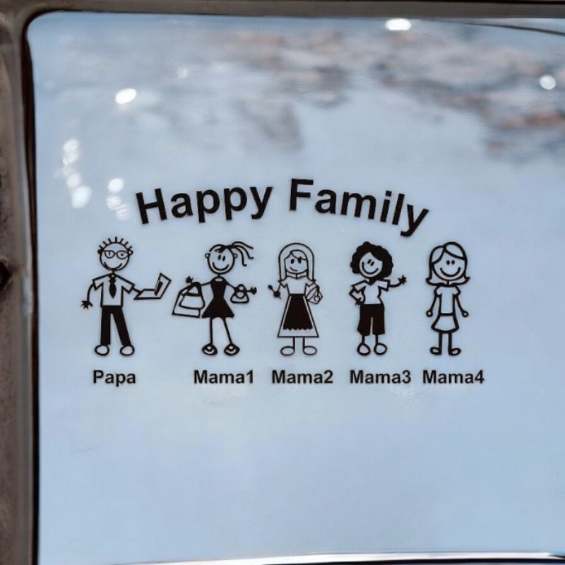 Jual Sticker / Sticker Happy Family Free Custom Desain | Shopee Indonesia