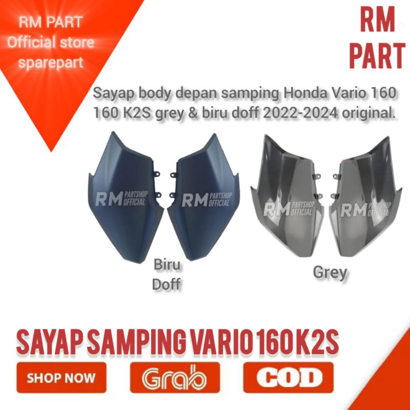 Jual cover sayap depan sayap body depan vario 160 new k2s biru doff ...
