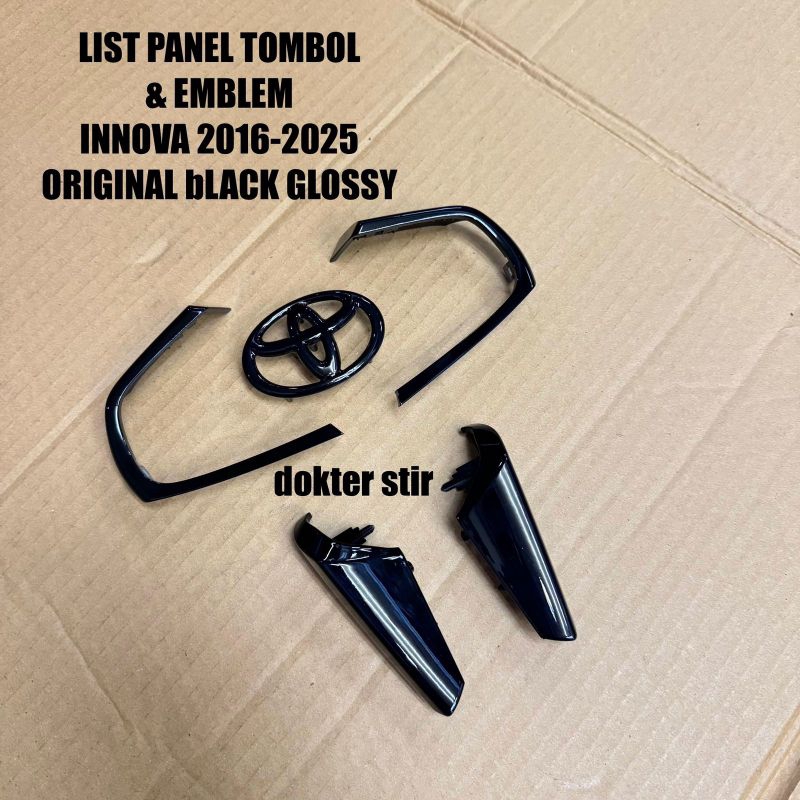Jual LIST PANEL TOMBOL INNOVA REBORN DAN EMBLEM BLACK GLOSSY ORIGINAL ...