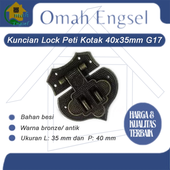 Jual Omah Engsel - Kuncian Lock Peti Kotak 40x35mm G.17/ hasp lock ...