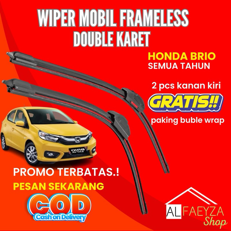 Jual Wiper Mobil Frameless Dual Karet Double Blade Honda Brio/Mobilio 1 ...