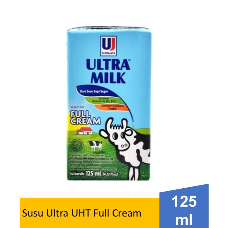 Jual SUSU UHT ULTRA MILK 125 ML FULL CREAM - SUSU ULTRA | Shopee Indonesia