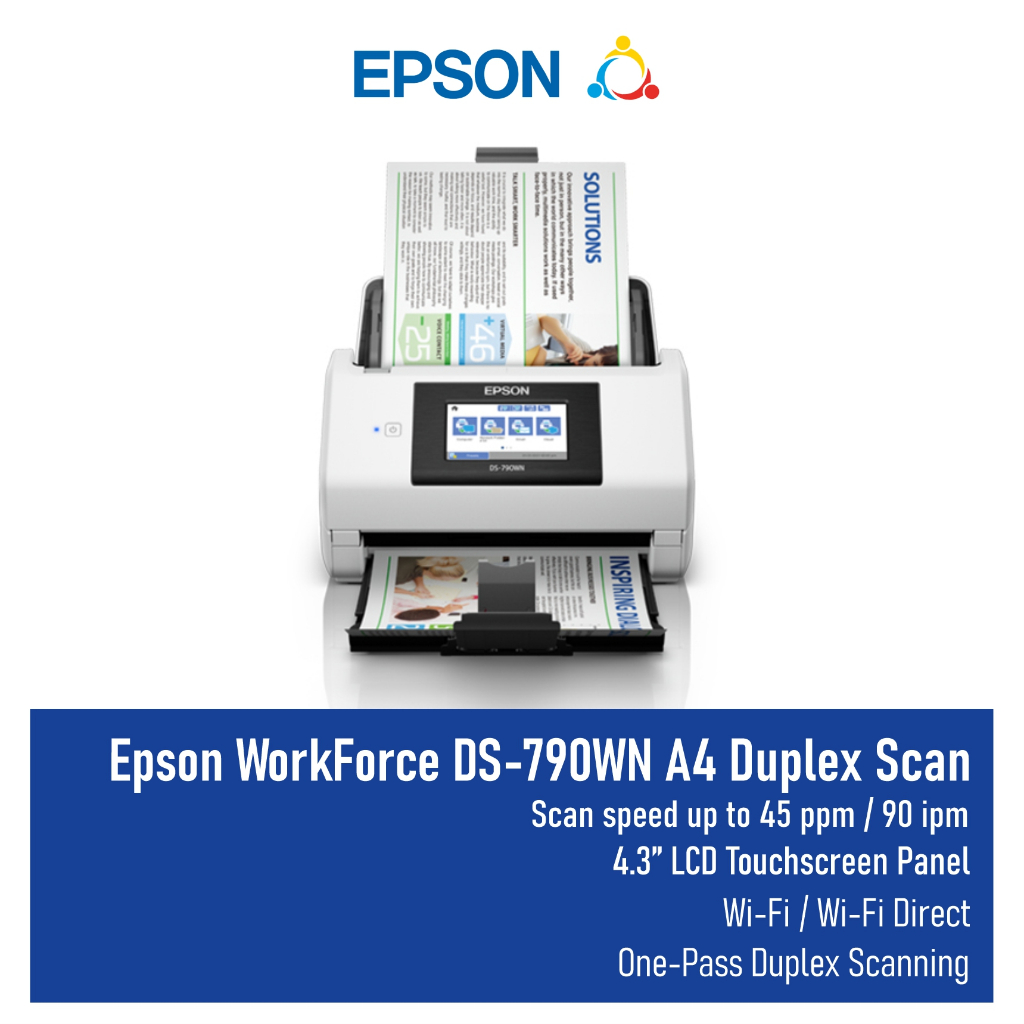 Jual Epson WorkForce DS-790WN A4 Duplex Sheet-fed Document Scanner ...