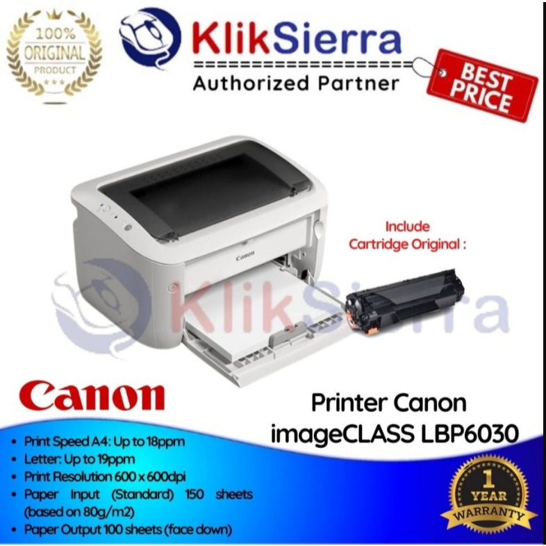 Jual Printer Canon imageCLASS LBP6030 LBP-6030 LBP 6030 Laser Mono ...