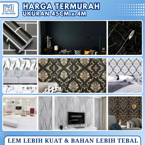 Jual Stiker Wallpaper Dinding Wallpaper Hitam Wallsticker Wallpaper ...