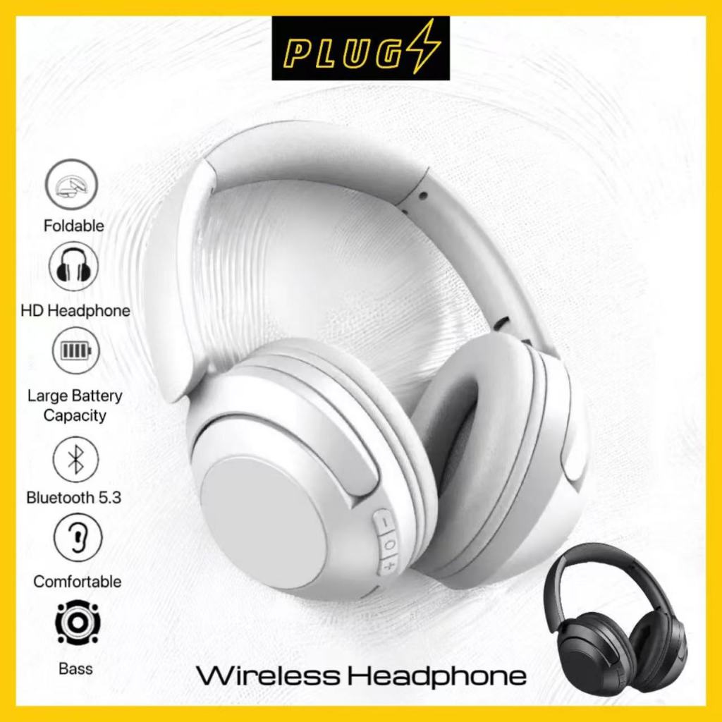 Jual [COD] PLUGS CXTO1 Headphone Foldable Wireless Bluetooth 5.3 MP3 ...
