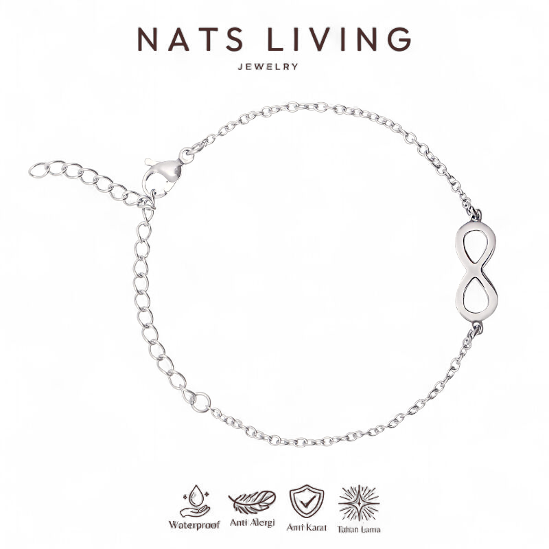Jual NatsLiving: Gelang Titanium Infinity, Kokoh, Anti Hitam Anti Karat ...