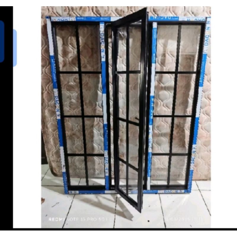 Jual jendela aluminium ornamin + kanan kiri mati bisa custom ukuran dan ...