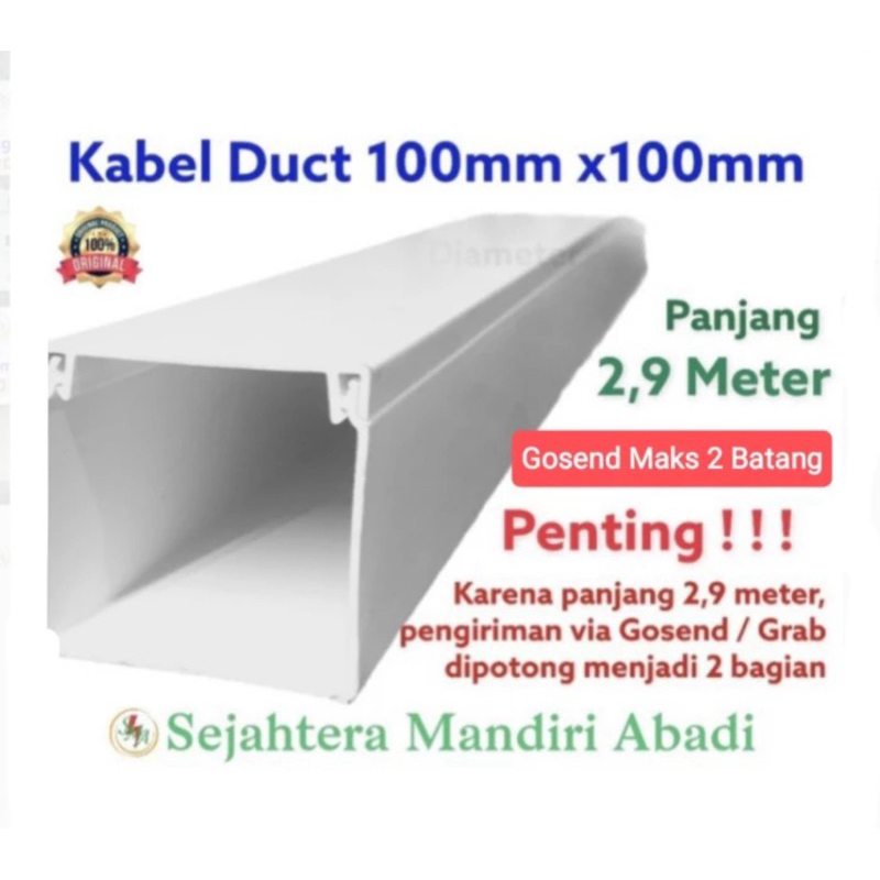 Jual Kabel Dak 100x100 Kotak Putih Tutup 2,9 Meter Duct Cable | Shopee ...