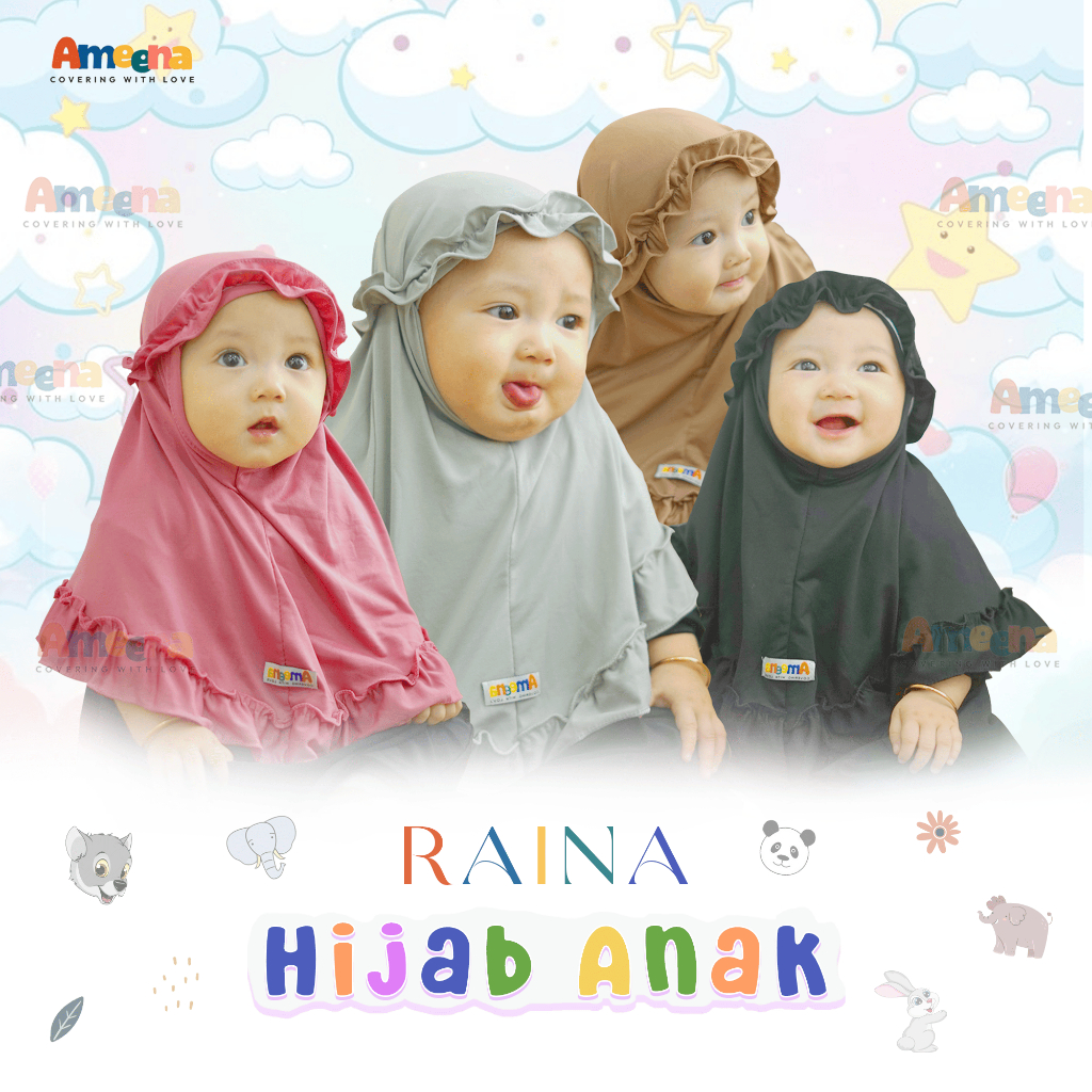 Jual Hijab / Jilbab Anak Bayi Terbaru RAINA Bahan Jersey Usia 0-3 Tahun ...