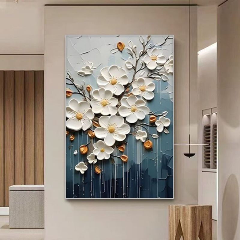 Jual Lukisan Bunga Tekstur Timbul Tebal Modern Art Aesthetic Hiasan ...
