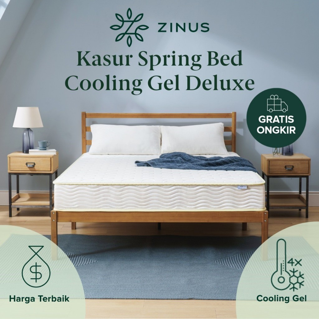 Jual [Gratis Ongkir] Kasur Spring Bed ZINUS Cooling Gel Deluxe Mattress ...