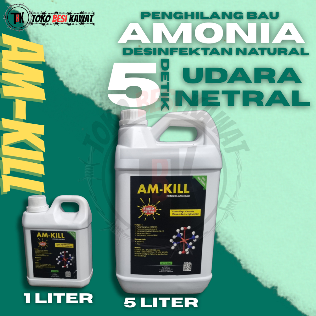 Jual AMKILL Penghilang Bau Amonia - Disinfektan Natural Kandang Unggas/Hewan 1 Liter & 5 Liter ...