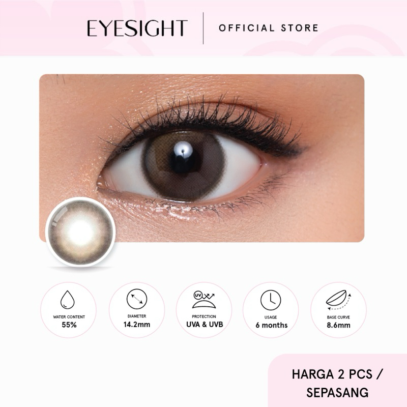 Jual EYESIGHT LENSES Softlens Kitty Kawaii Mini Eileen Brown | Softlens Cokelat Diameter 14.2mm ...