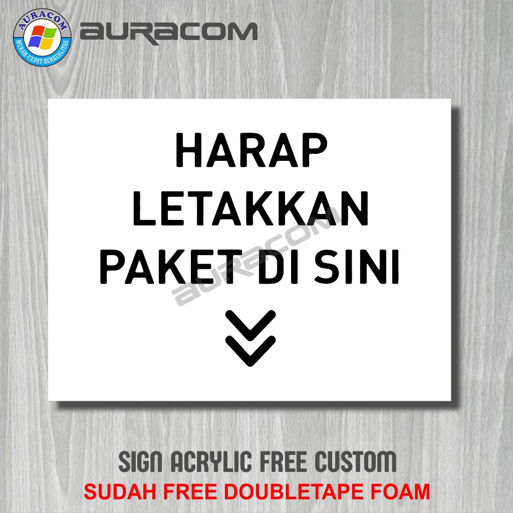 Jual Sign Akrilik Harap Letakkan Paket Disini Sign Board Acrylic 15 X ...