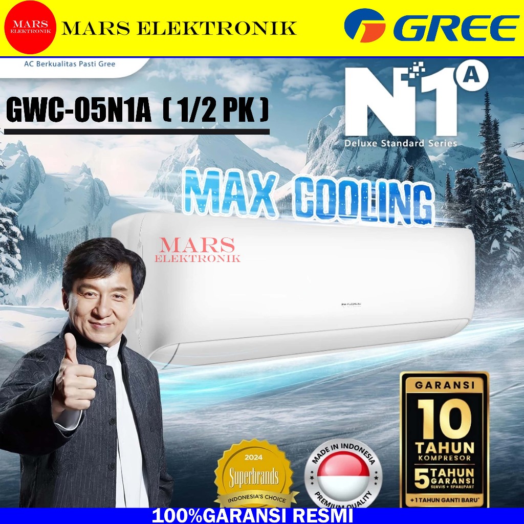 Jual AC GREE NEW SERIES GWC-05N1A / GWC-05N1 1/2 PK - DELUXE STANDARD ...