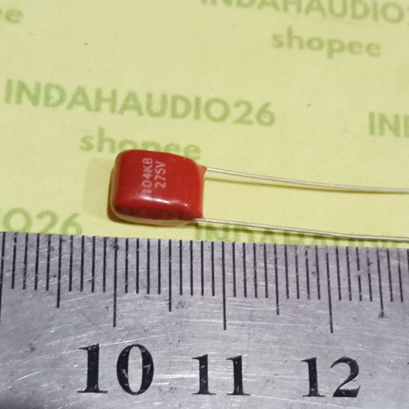 Jual 104KB 275v 5mm 100nf 100n milar 104 MREAH kapasitor 0.1uf 100 n nf capasitor mylar 104KB ...