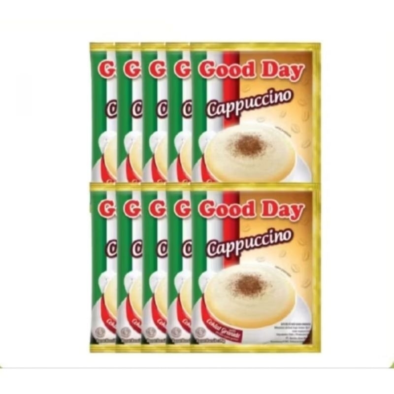 Jual LOPI GOOD DAY CAPUCINO 1 RENTENG ISI 10 SACHET CAPPUCINNO | Shopee ...