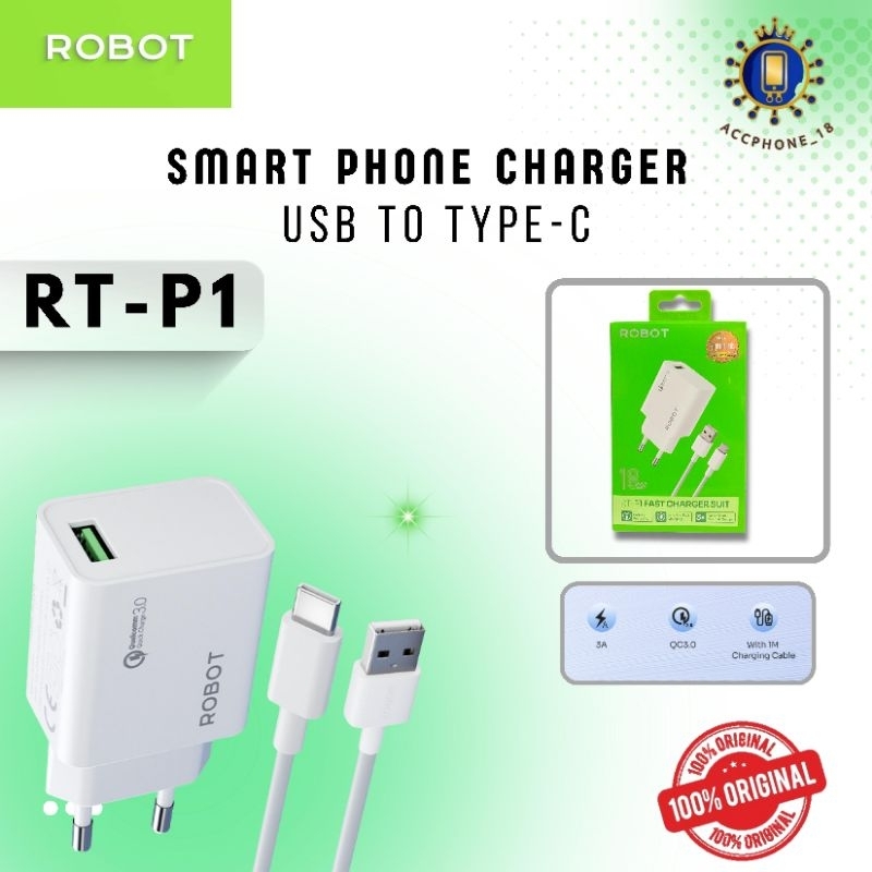 Jual ROBOT RT-P1 FAST CHARGER SUIT Safe And Fast Charging 18W With Data ...