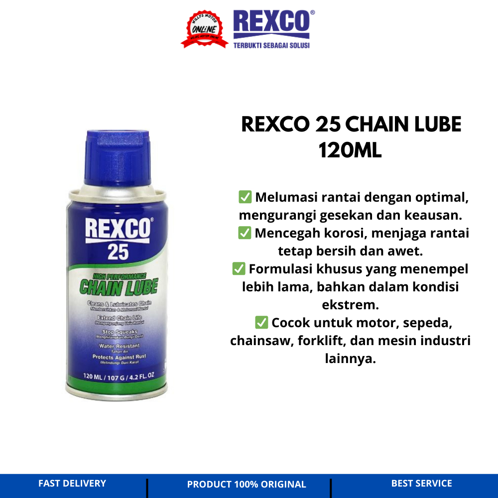 Jual Chain Lube Rexco R25 120ML Pelumas Rantai Motor | Shopee Indonesia