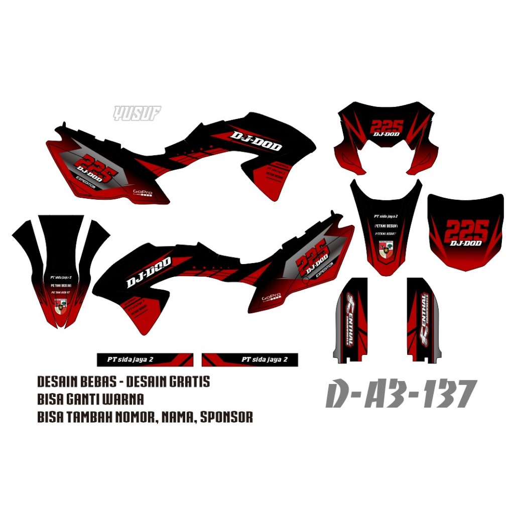 Jual decal keren stiker full body klx 150 bf variasi striping motif ...