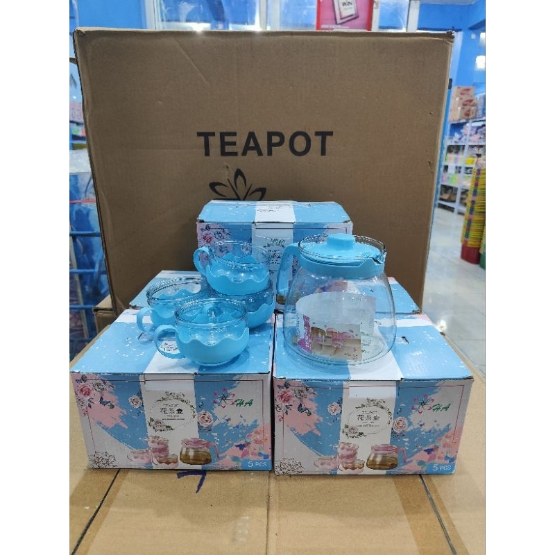 Jual Teapot set kaca 5in1 /teko set cangkir mini murah meriah | Shopee ...