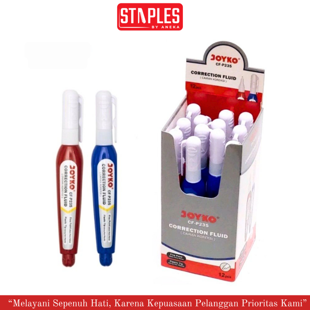 Jual Tipe X Cair Pen Mini Correction Fluid CF-P235 Joyko Mini Per Box ...