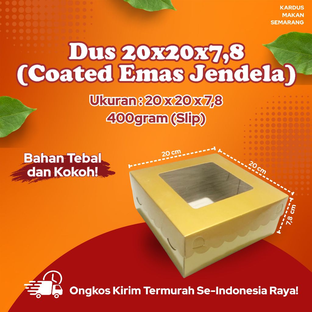Jual Dus Rendyra 20x20x7,8 Jendela Makanan 20cm x 20cm x 7,8cm Duplex ...