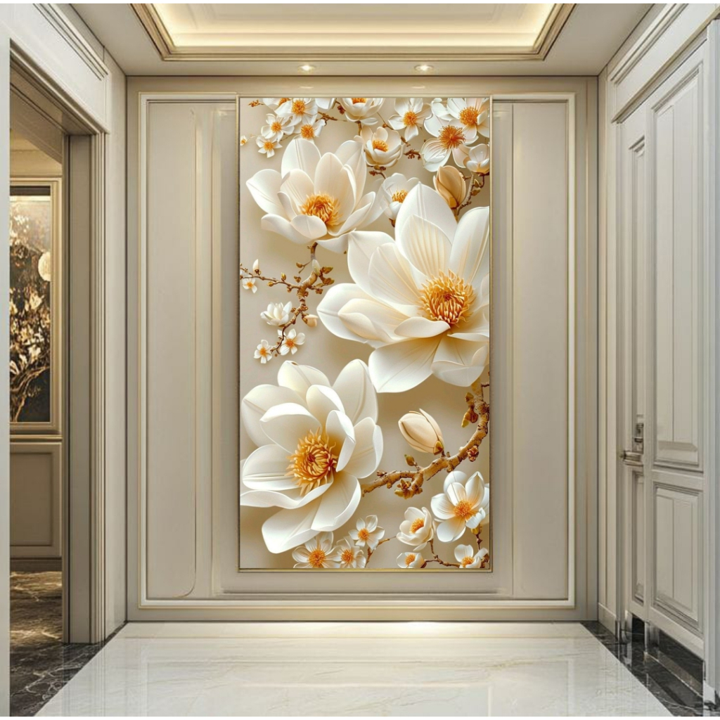 Jual Wallpaper Bunga 3D Untuk Hiasan Dinding, Stiker Bunga 3D Untuk ...