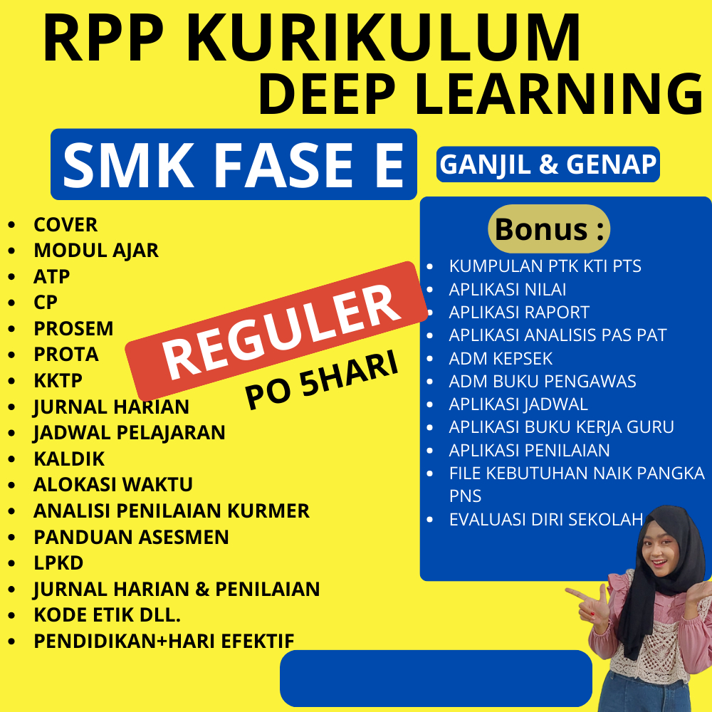 Jual MODUL AJAR DEEP LEARNING SMK - PERANGKAT PEMBELAJARAN KURIKULUM DEEP LEARNING SMK FASE E ...