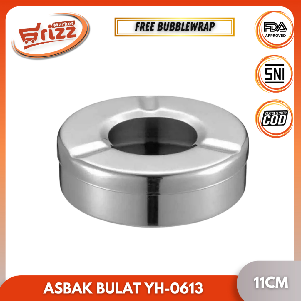 Jual YH-0613 Asbak stainless tahan angin dengan penutup,ukuran paling ...