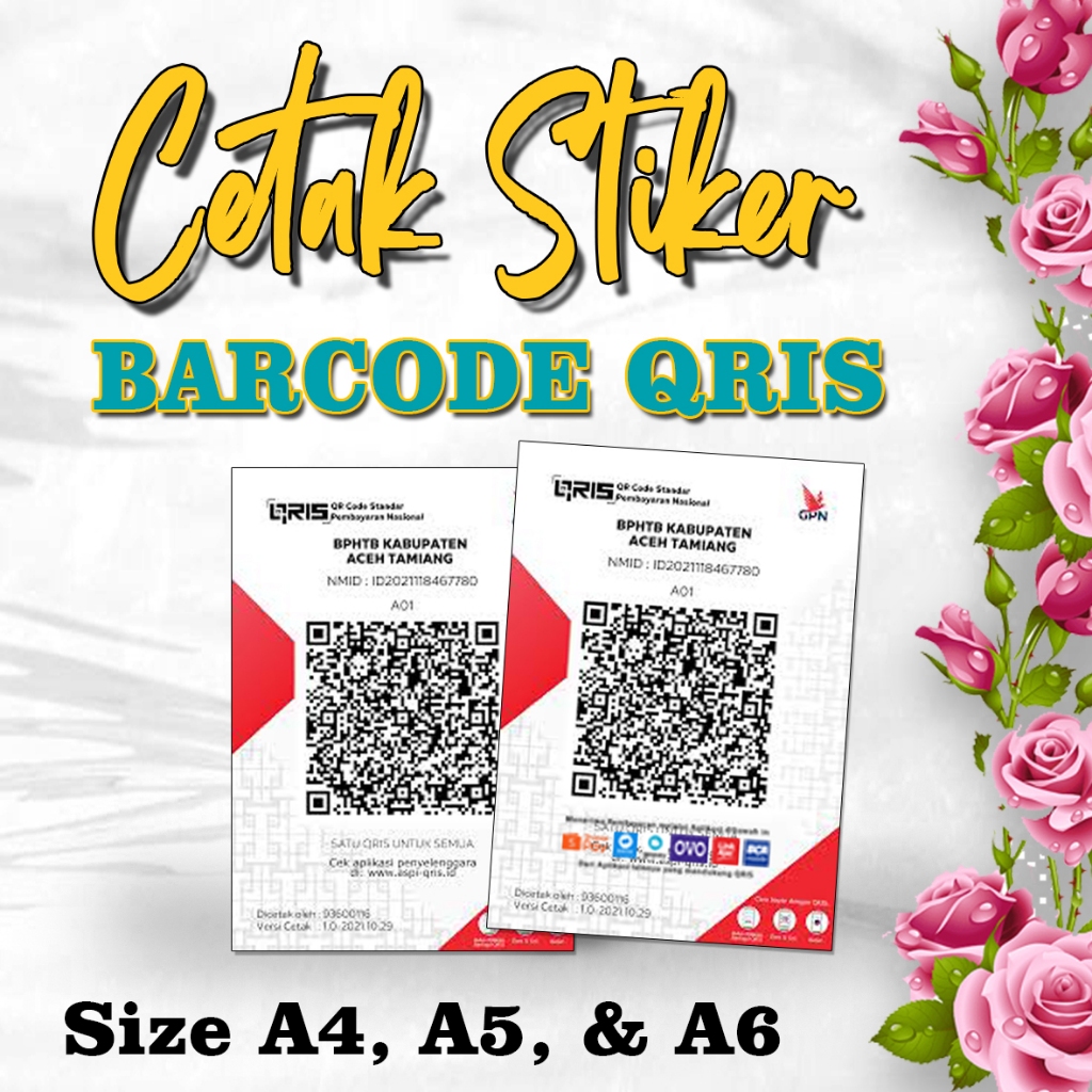 Jual Cetak Stiker Barcode Qris Size A4, A5, & A6 | Shopee Indonesia