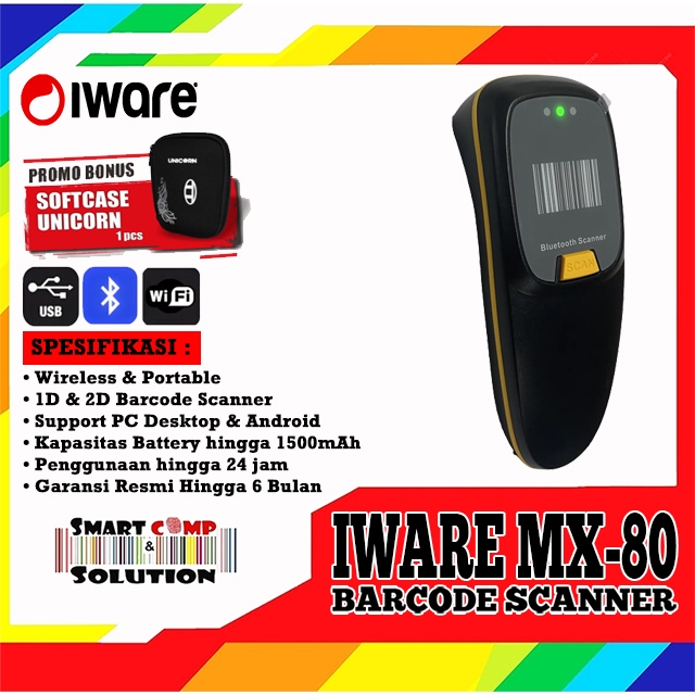 Jual Barcode Scanner Wireless Mini Portable Iware MX-80 / MX80 / MX 80 ...