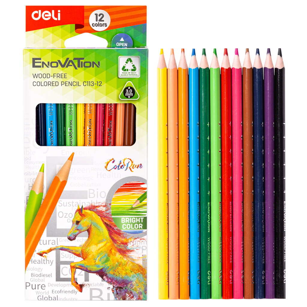 Jual Deli Color Run Color Pencil / Pensil Warna 12 Warna Desain ...