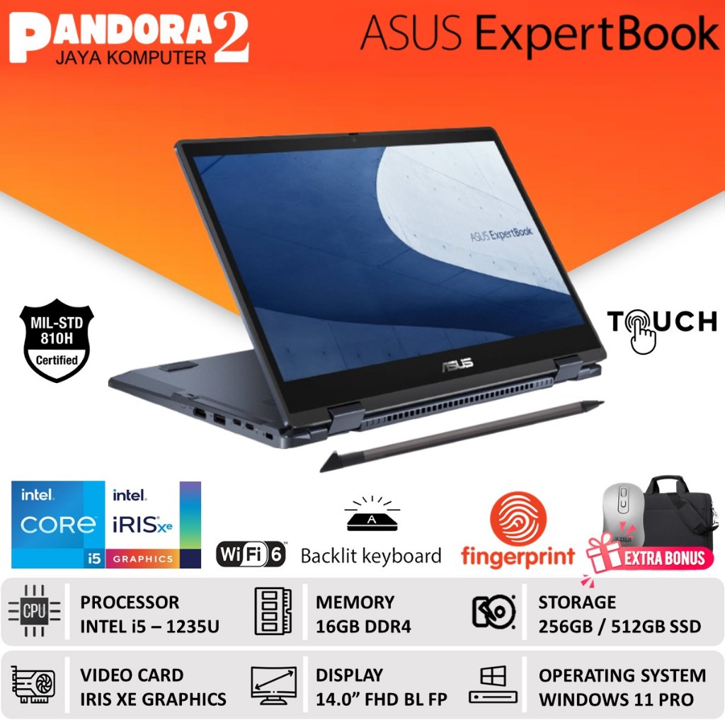 Jual ASUS EXPERTBOOK FLIP B3402FBA INTEL CORE I5 1235U 16GB 1TB FHD PEN ...