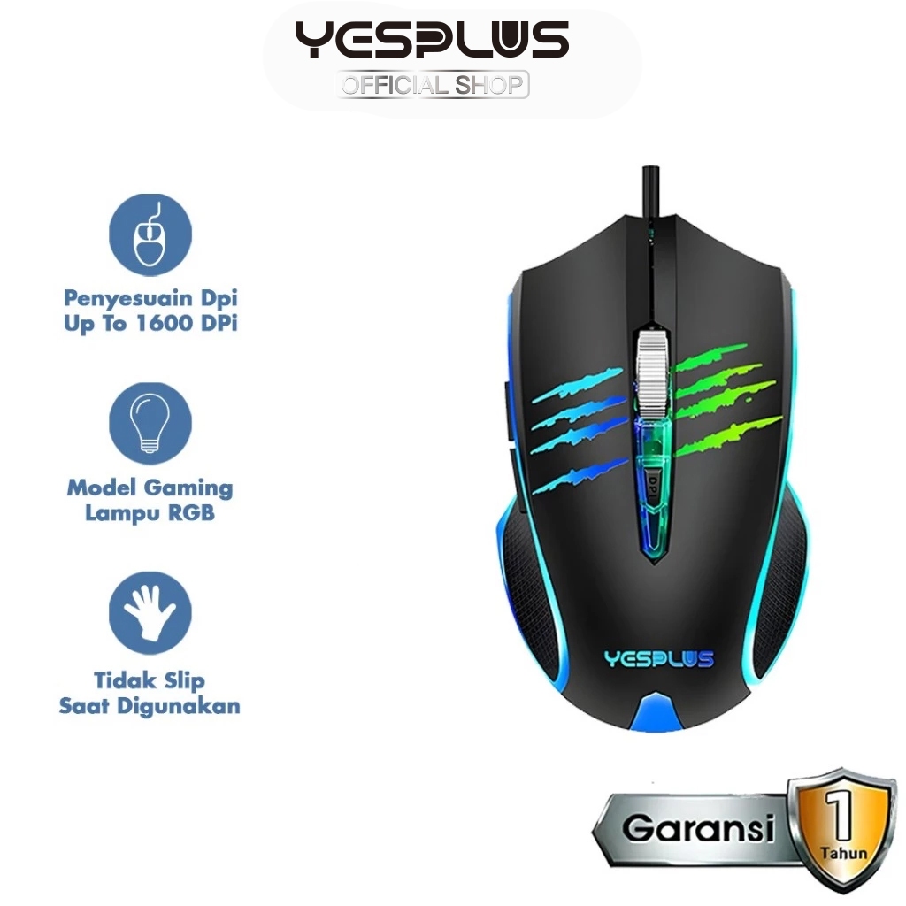 Jual Mouse Gaming YESPLUS YS-1305 Rechargeable Wireless Mouse dengan ...