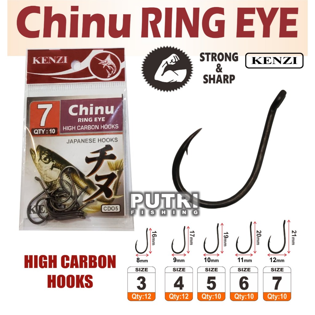 Jual MATA KAIL KENZI CHINU RING EYE HIGH CARBON HOOKS CD05 SACHET ...