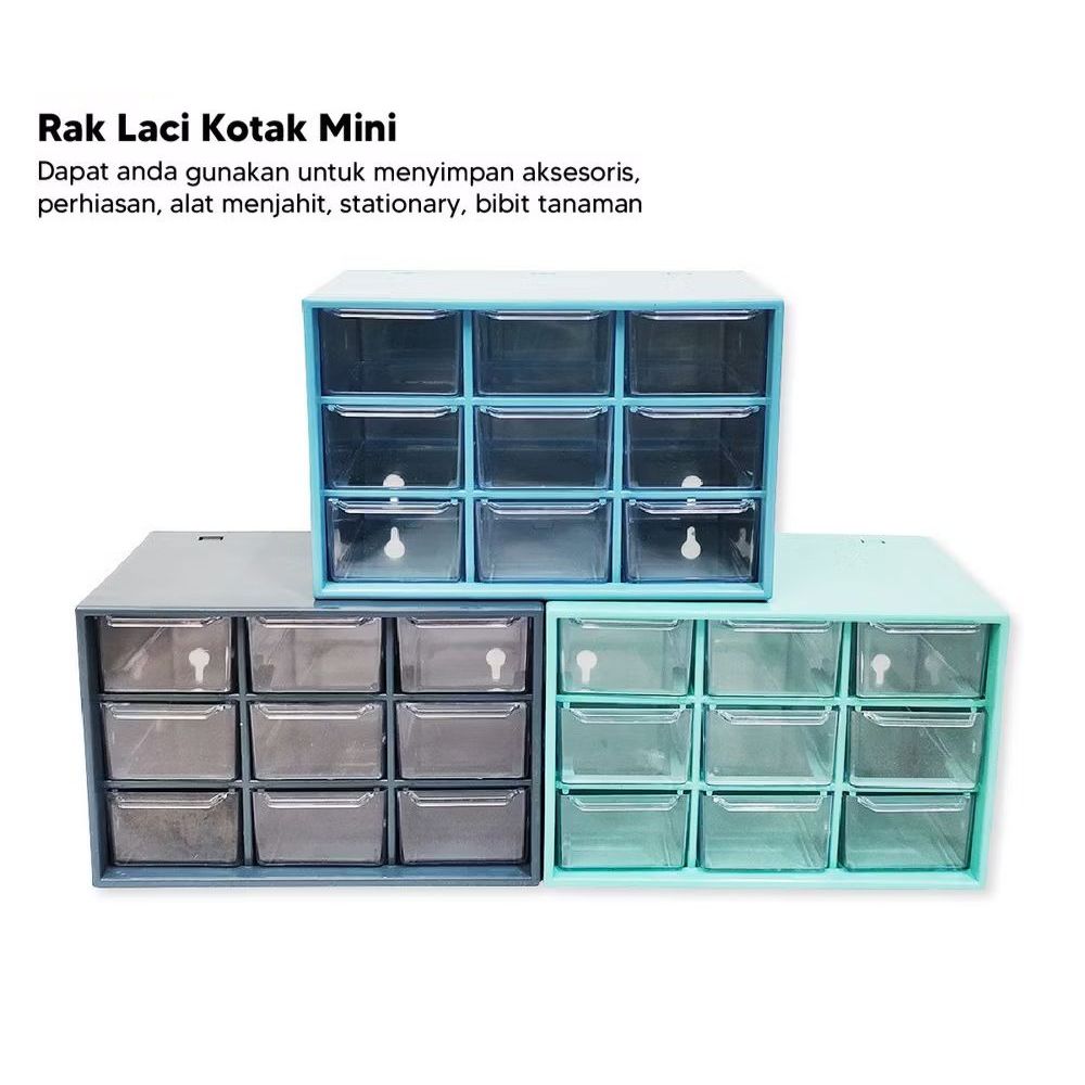 Jual Kotak Laci Perhiasan Aksesoris Mini 9 Sekat Laci Mini Serbaguna ...