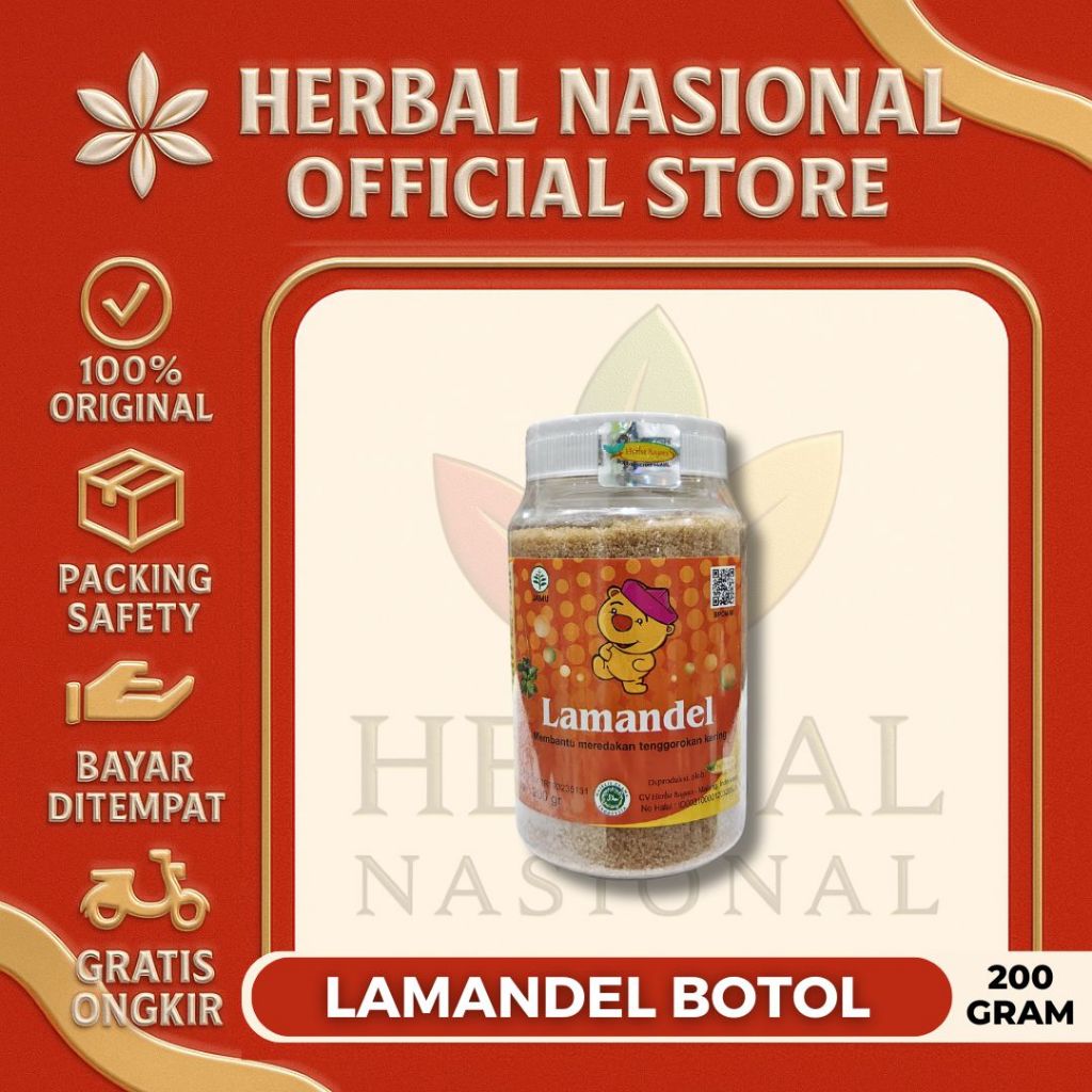 Jual LAMANDEL Kemasan Botol Bubuk Obat Herbal Atasi Amandel isi 200 g ...