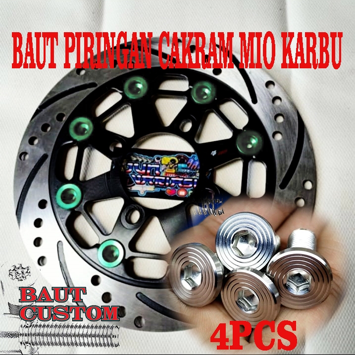 Jual Baut Piringan Cakram MIO Karbu Stainless Disc Brake Custom Spiral ...