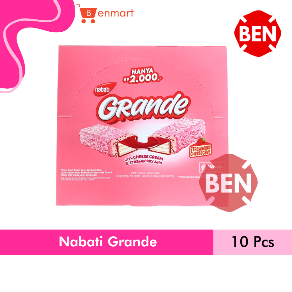 Jual Nabati Grande STRAWBERRY CHEESE CAKE 1 Pak Box 10 Pcs - Pink ...
