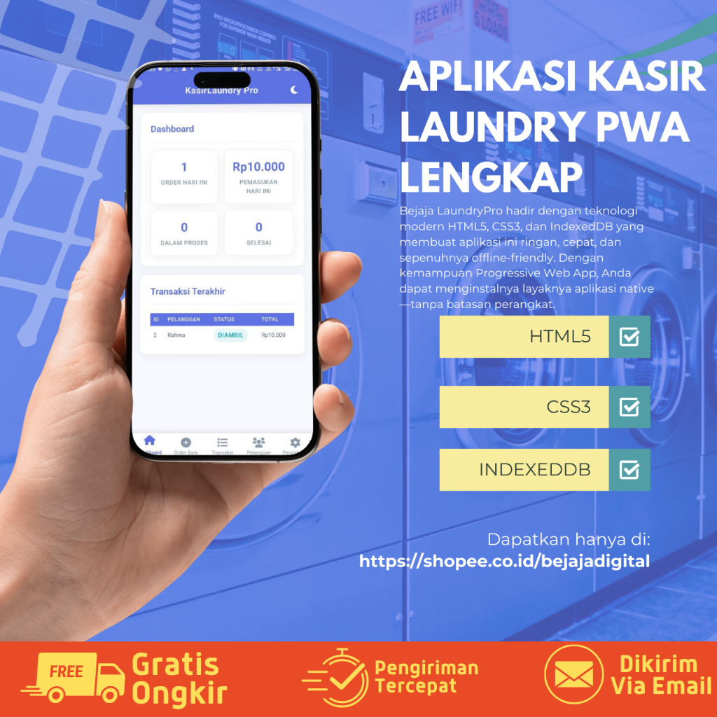 Jual Source Code LaundryPro – Aplikasi Kasir Laundry PWA Lengkap untuk Semua Perangkat by Bejaja ...