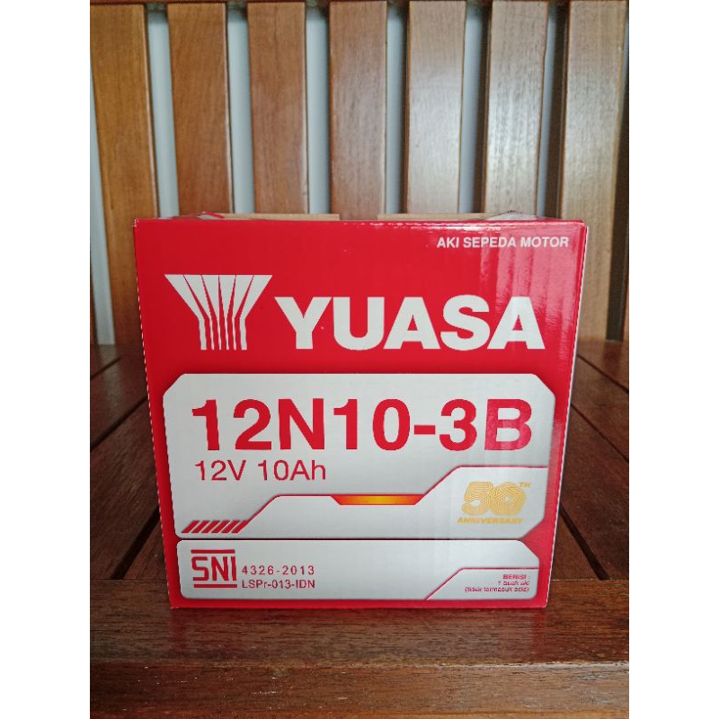 Jual AKI BASAH YUASA 12N10-3B AKI BINTER MERCY VESPA PX MOTOR RODA TIGA 12V 10AH | Shopee Indonesia