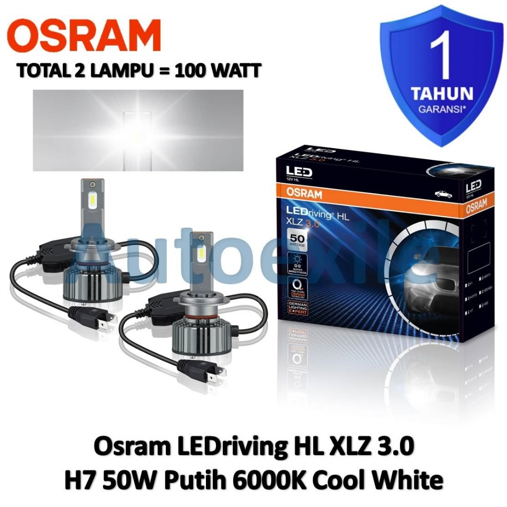 Jual Osram LEDriving HL XLZ 3.0 H7 50 watt Putih 6000K Cool White LED Watt Tinggi Original ...