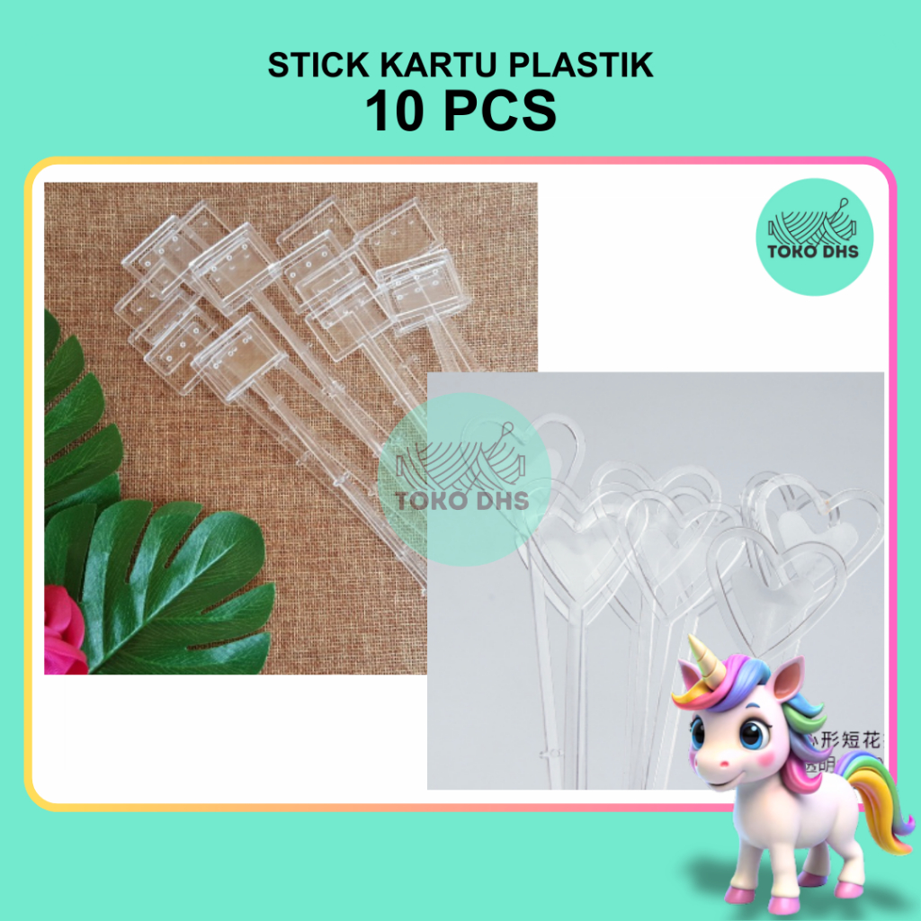 Jual Stick Kartu Plastik Buket Bunga / Stick Card Love & Bulat / Holder ...