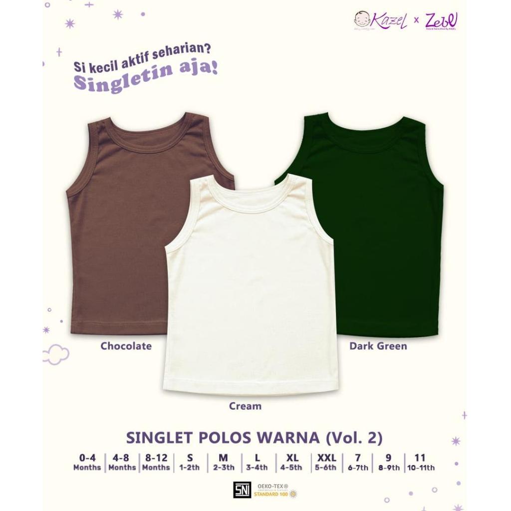 Jual Kazel Singlet Polos Warna Unisex 0-9 Thn | Shopee Indonesia